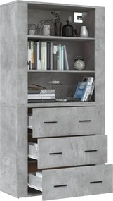 Skříň highboard betonově šedá kompozitní dřevo 3185395