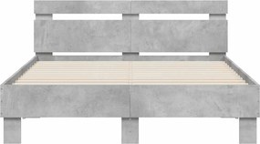 Rám postele s čelem betonově šedý 120 x 200 cm kompozitní dřevo 3207430