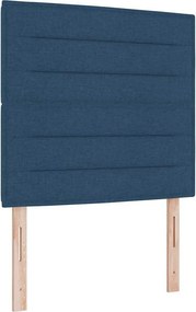 Postel s boxspringem s matrací s čelo Modrá 90 x 190 cm textil 3339510