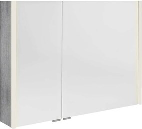 Sapho Alix - Zrcadlová skříňka s LED osvětlením 96x70x18 cm, 2x dvířka, dub stříbrný AX196-0011