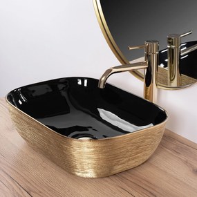 Rea, Umyvadlo na desku Rea Belinda BLACK GOLD BRUSH, REA-U8780