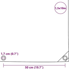 Plachta 650 g/m² 1,5 x 10 m šedá 144888