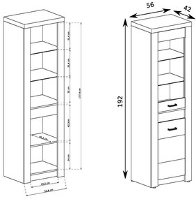 Casarredo - Komfort nábytek Obývací stěna, sestava INDIANAPOLIS sv. jasan (4+5+9+11)