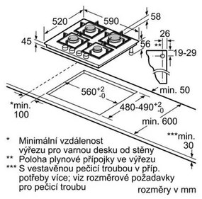 Bosch PNP6B6B90 Plynová varná deska