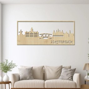 dřevo života Dřevěná dekorace na zeď AMSTERDAM Zvolte rozměr (cm): 40x16, Zvolte barvu dekoru: Javor