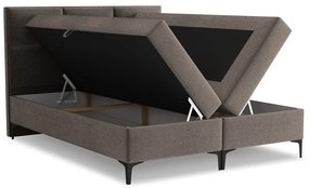 Hnědá boxspring postel s úložným prostorem 140x200 cm Pakalana – Makamii