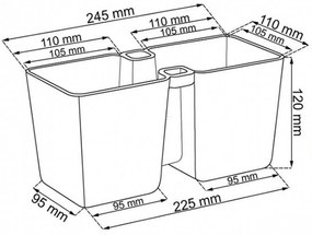 Prosperplast TWINS CUBE Květináč na bylinky 24,4x11x12cm, bílá DTC245