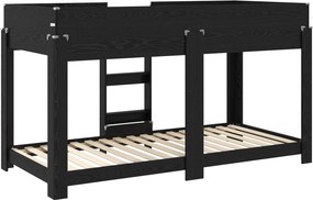 Patrová postel pro děti Černý dub 80 x 200 cm Kompozitní dřevo 3410524