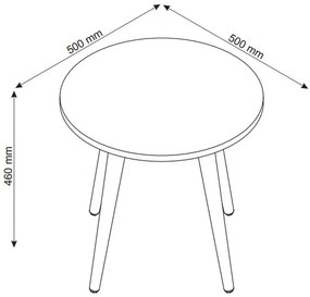 Kulatý konferenční/odkládací stolek Porto 50 cm, dub artisan