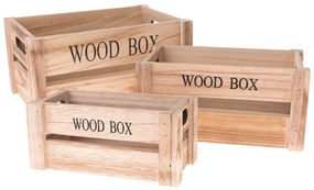 Dekorativní dřevěné úložné boxy v sadě 3 ks - Dakls
