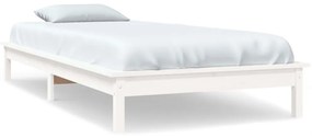 820572 vidaXL Rám postele bílý 90 x 190 cm Single masivní borovice