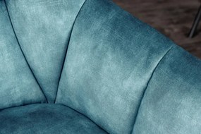 Noble Home Modrá sametová otočná židle Papillon