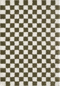 Tmavě zelený/krémový koberec 80x150 cm Grida – ESTE