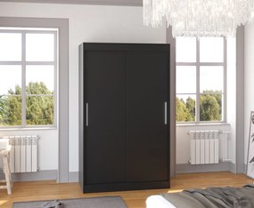 Šatní skříň s posuvnými dveřmi Collin - 120 cm Barva: Černá