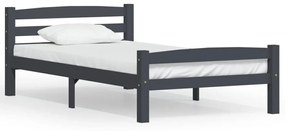 Rám postele tmavě šedý masivní borové dřevo 100 x 200 cm - Default Title