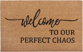 Rohožka Welcome to our perfect chaos 105702 – na von aj na doma, 45x70, hnedá, chodba / predsieň, Hanse Home