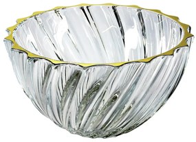 Crystalite Bohemia skleněná mísa Scallop zlatý ráfek 19 cm