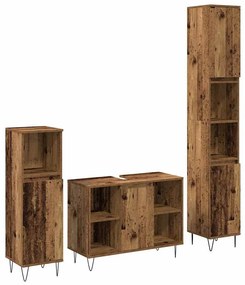 Sada koupelnového nábytku 3 ks Staré dřevo 30 x 30 x 180 cm 3378507