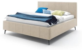 Béžová čalouněná dvoulůžková postel s úložným prostorem s roštem 160x200 cm Lizzano – Meise Möbel