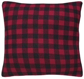 SCANquilt pletený povlak DESIGN bílý strom+káro červenobílá 45 x 45 cm