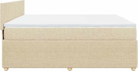 Box spring postel s matrací krémová 200x200 cm textil 3289861