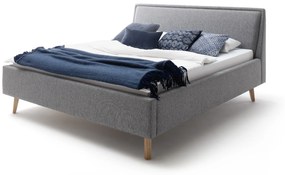 Čalouněná postel FRIEDA 160x200 s úložným prostorem, šedá Barva: dřevo