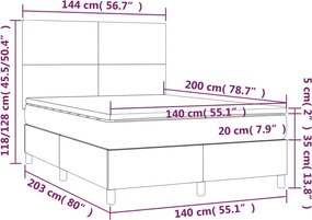 Box spring postel s matrací šedá 140x200 cm umělá kůže 3142729