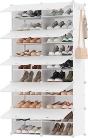 Organizér na boty KIMBERLY, 10 boxů, bílá/průhledná SongmicsHome