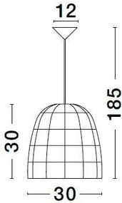 Nova Luce Závěsné svítidlo MARLO přírodní ratan, 30cm, E27 1x12W