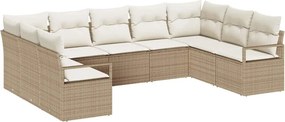 Set pohovek 9 ks Béžová polyratan 3346541