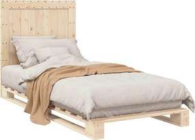 Rám postele s čelem 90 x 200 cm masivní borové dřevo 3281532
