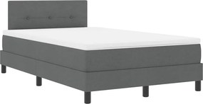 Postel s boxspringem s čelo Tmavě šedá 120 x 200 cm textil 3338679