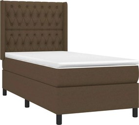 Box spring postel s matrací tmavě hnědá 90x190 cm textil 3131636