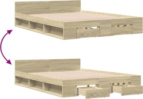 Rám postele se zásuvkami dub sonoma 120x200 cm kompozitní dřevo 3280757