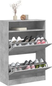 Botník se 2 výklopnými zásuvkami betonově šedý 80 x 34 x 116 cm 3214409