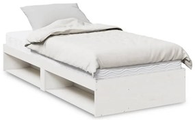 Válenda s matrace bílá 100 x 200 cm masivní borovice 3324593
