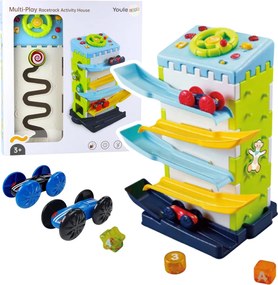 LEAN Toys Vzdělávací skluzavka s autíčky a třídičem světel a zvuků