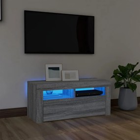 vidaXL TV skříňka s LED osvětlením 90 x 35 x 40 cm [804320] Barva: Betonová šedá