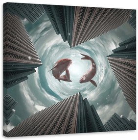 Gario Obraz na plátně Masožravci ve městě - Zehem Chong Rozměry: 30 x 30 cm