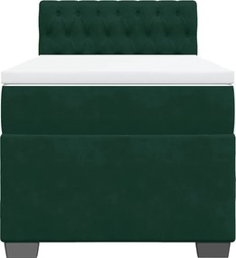 Box spring postel s matrací tmavě zelená 90x190 cm samet 3286195