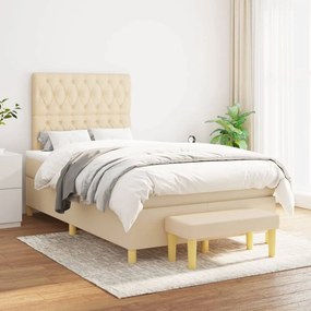 Box spring postel s matrací krémová 120x200 cm textil 3137386