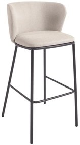 OnaDnes -20% Béžová látková barová židle Kave Home Ciselia 75 cm