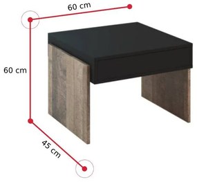 Prospero Konferenční stolek ZAHARA Barva: K354 Kolonial grange oak/černá 100cm