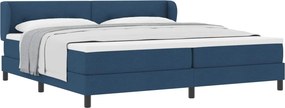 Postel s boxspringem s čelo Modrá 200 x 200 cm textil 3340051