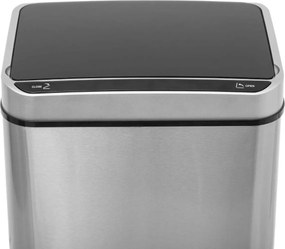 Automatický odpadkový koš 40L, nerezová ocel, stříbrná