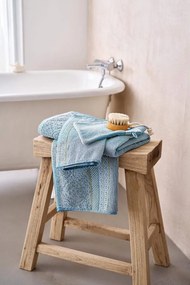 Pip Studio ručníky z bavlněného froté Soft Zellige, modro-šedý (Luxusní ručníky z bavlněného froté v designu Soft Zellige v modro-šedé barvě)