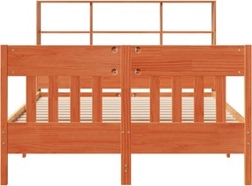 Postel bez matrace voskově hnědá 160 x 200 cm masivní borovice 3323217