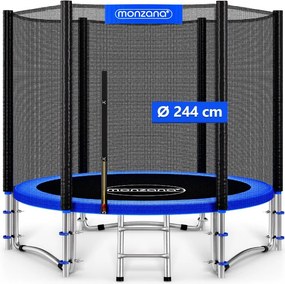 Monzana Trampolína s bezpečnostní sítí JUMP, Ø244cm, černá/modrá