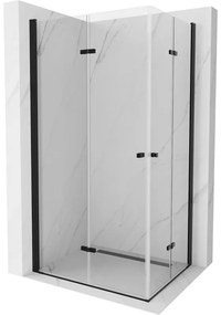Mexen Lima Duo sprchový kout se skládacími dveřmi 80(dveře) x 70(dveře), 6mm čiré sklo, černý profil, 856-080-070-70-00-02