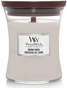 WoodWick vonná svíčka s dřevěným knotem malá Warm Wool 85 g